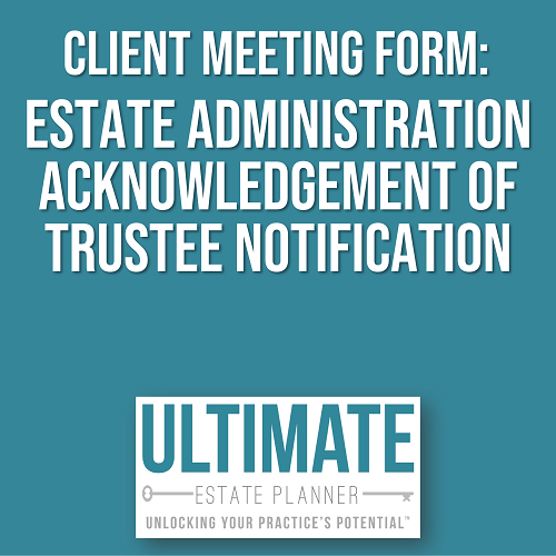 Acknowledgement of Information Given for Trustee Notification